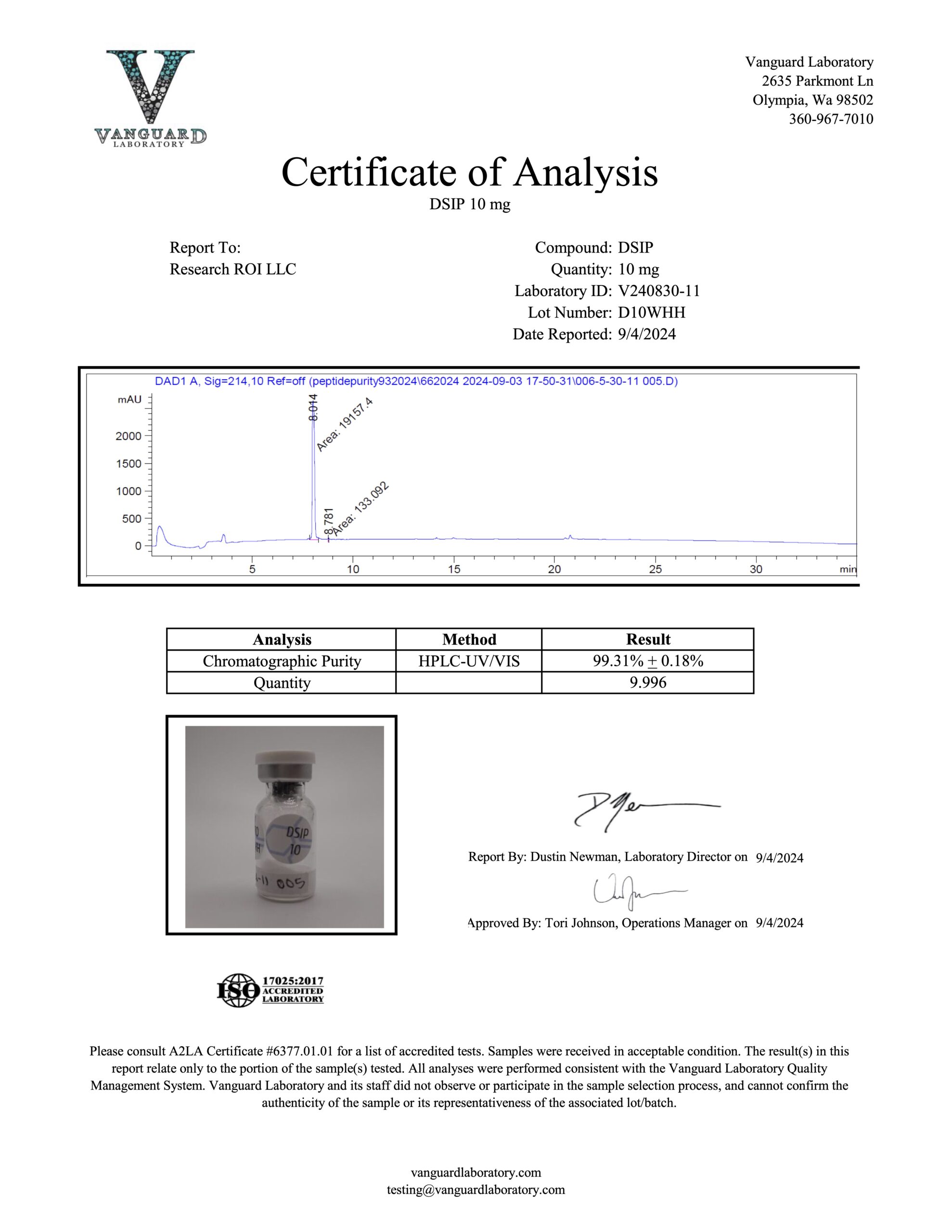 DSIP 10mg Lyophilized Powder – Research ROI