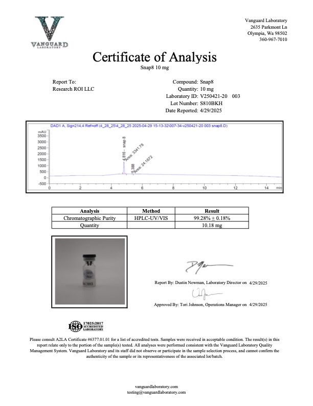 Snap-8 (Acetyl Octapeptide-3) 10mg – Research ROI